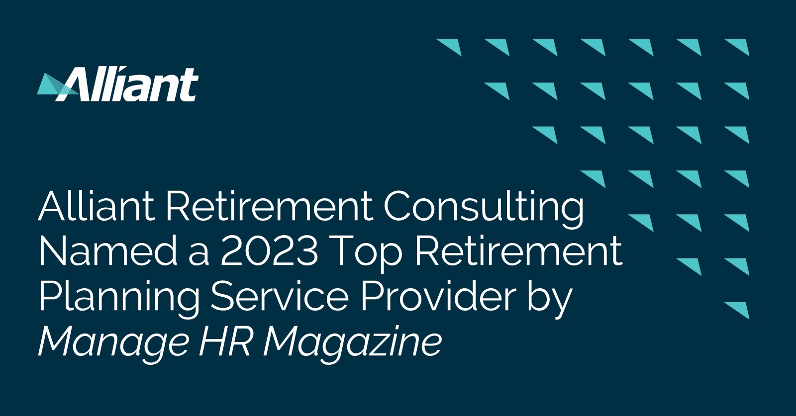 Alliant Retirement Consulting Named a 2023 Top Retirement Planning ...